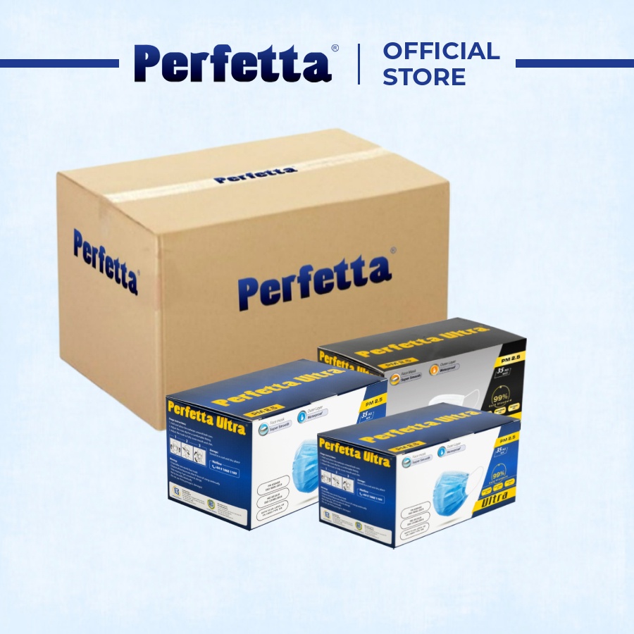Carton of 700 Perfetta Ultra 4-Layer Masks, Individually Packed (35 ...