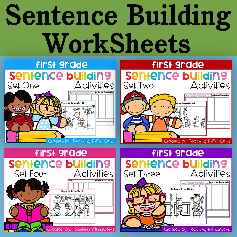 First Grade Sentence Building Worksheets Preschool Learn English ...