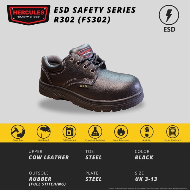 Safety Shoes Hercules R302(FS302)Kasut Keselamatan | Shopee Singapore
