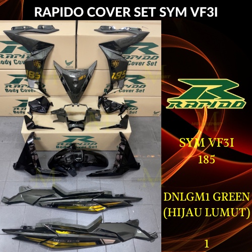 BODY COVER SET SYM VF3I - 185 CHROME DNLGM1 GREEN (HIJAU LUMUT ...