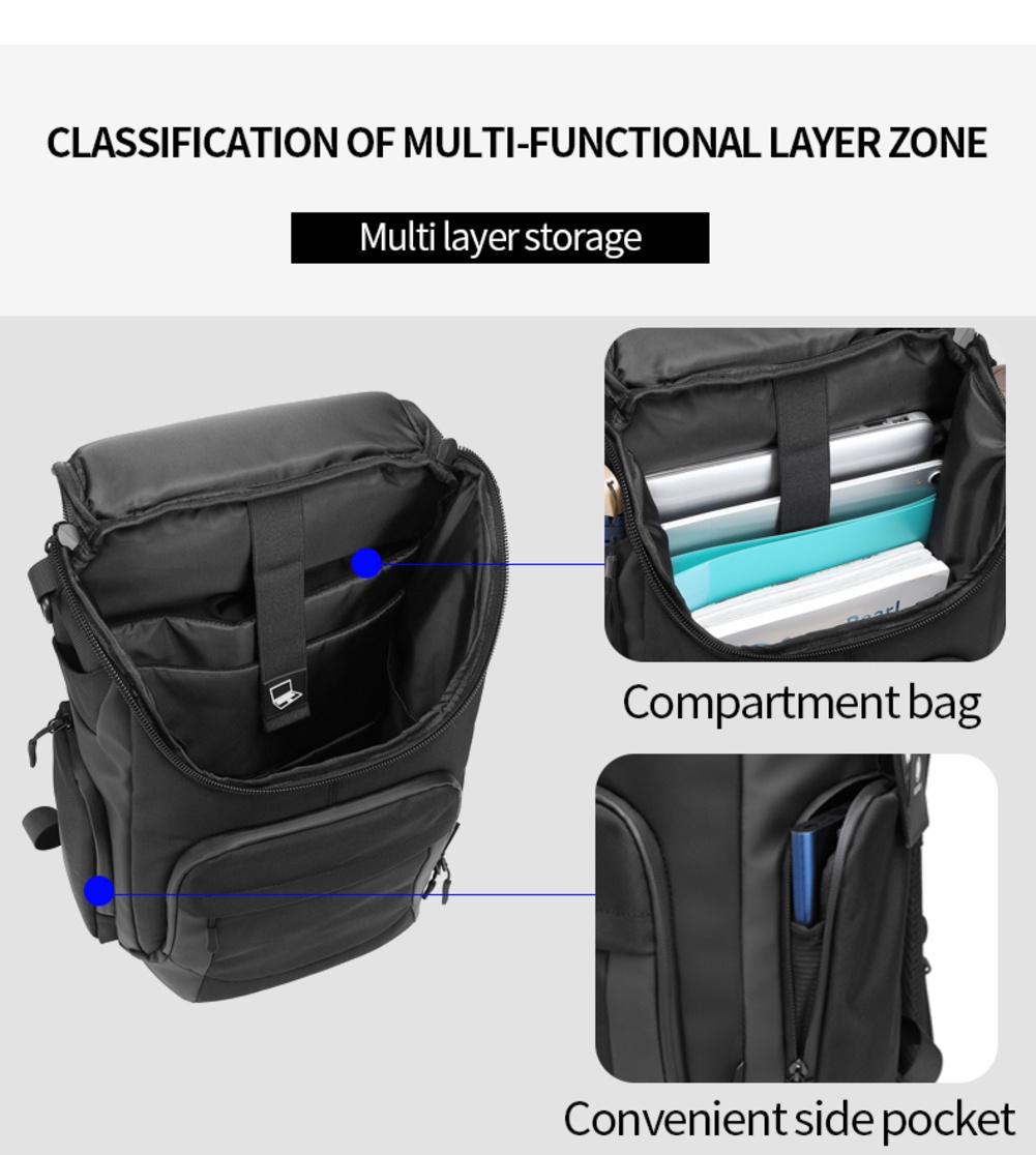 P&D Men Backpack 24L Multi-function Waterproof Backpacks 15.6" Laptop ...