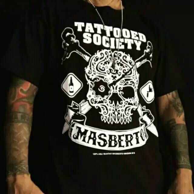 Masberto T-shirt Tattoo Society | Shopee Singapore