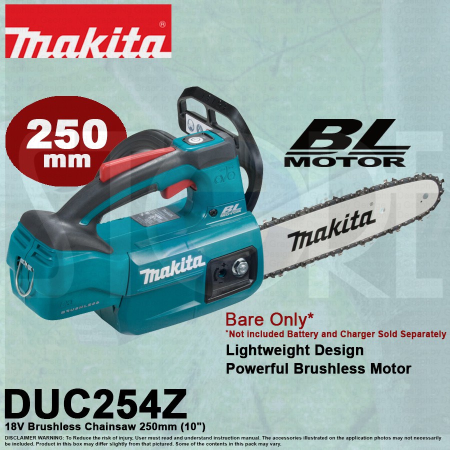 Makita DUC254Z 250mm (10Inch ) 18V Brushless Chainsaw (Baretool) Wood cutting | Shopee Singapore