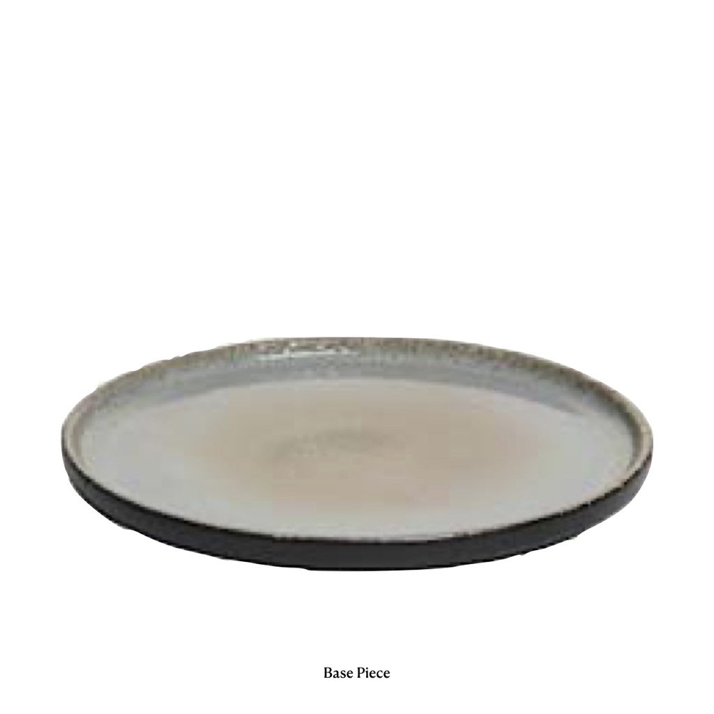 Base Piece | Ceramic Mineral Black Latitude Side Plate Dinner Plate ...
