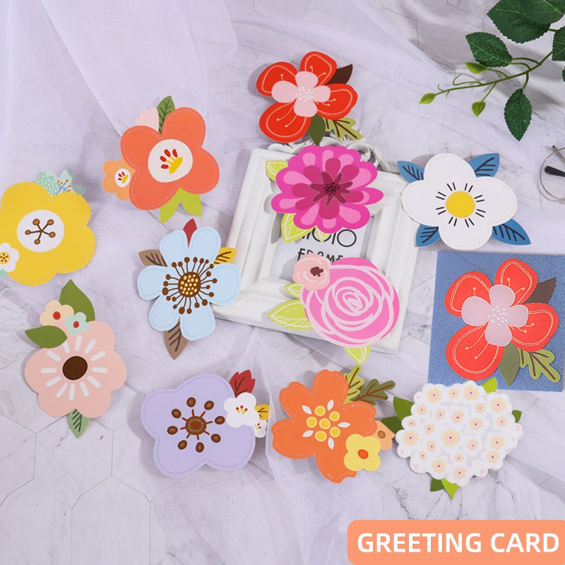 Creative 3D Flowers Series Greeting Card with Envelope Foldable DIY ...