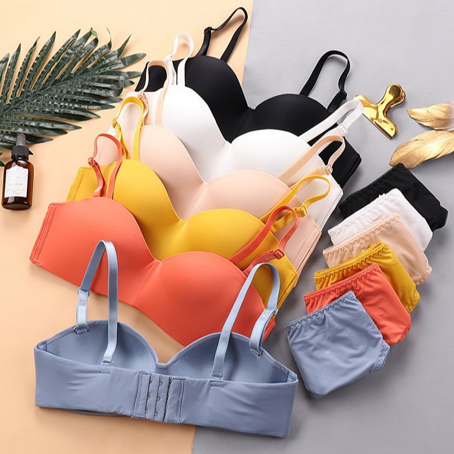 Solid color Women's bra, detachable invisible non-slip underwear girl ...