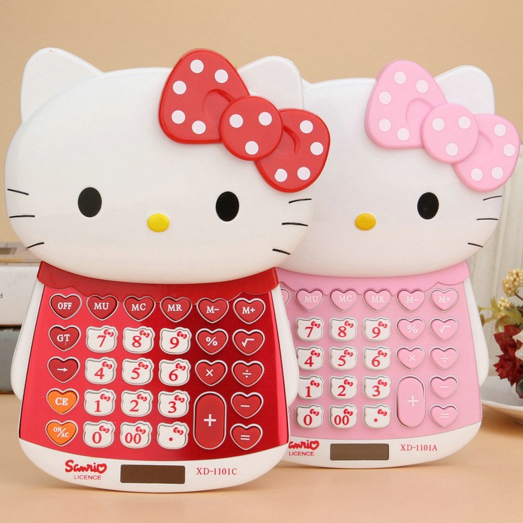 Hello Kitty Cute Cartoon Dual Power Calculator +Solar General Purpose ...