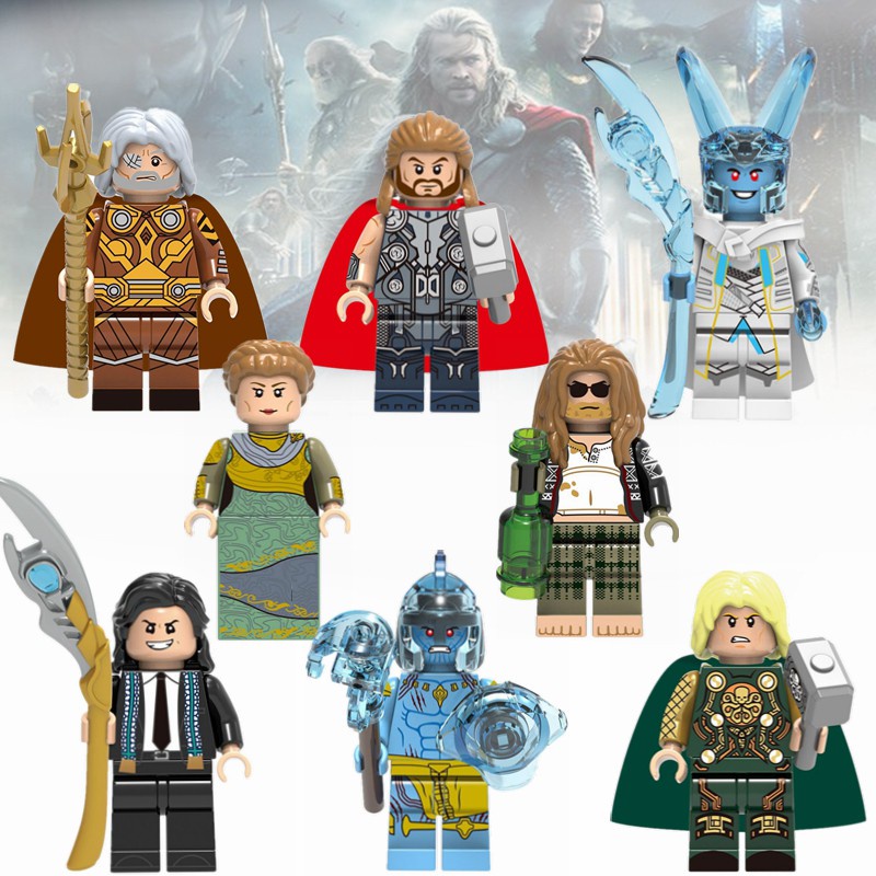 Avengers Minifigures Odin Thor Loki Laufey Super Heroes Building Blocks ...