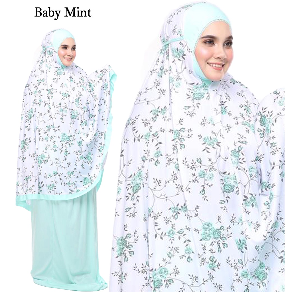 Telekung Printed Bunga Rose/ Telekung Zura Rose/ Telekung Viscose ...