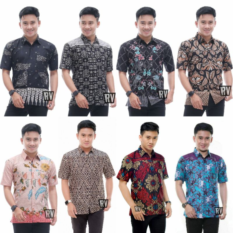KATUN Ori Aksara Batik - Modern Men's Batik Top Casual Model Original ...