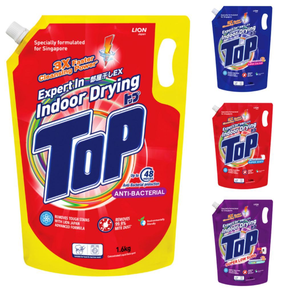 TOP Concentrated Liquid Laundry Detergent Refill Pack 1.5/1.6 kg ...