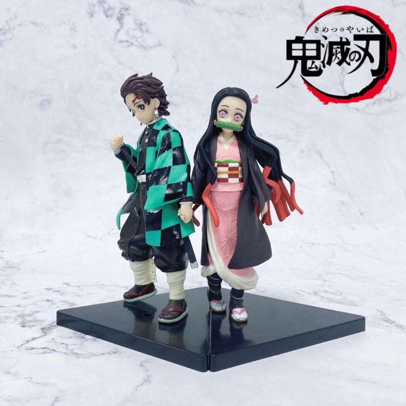 Demon Slayer: Kimetsu no Yaiba Kamado Tanjiro Nezuko Holding Hand 18cm ...