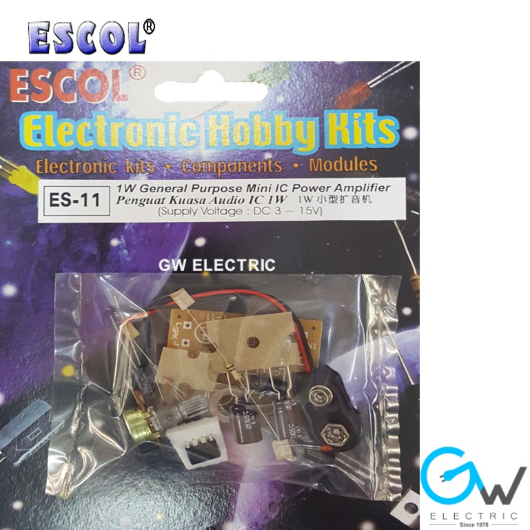 Escol ES-11 Electronic Hobby Kit 1W IC AUDIO Power Amplifier/AUDIO ...