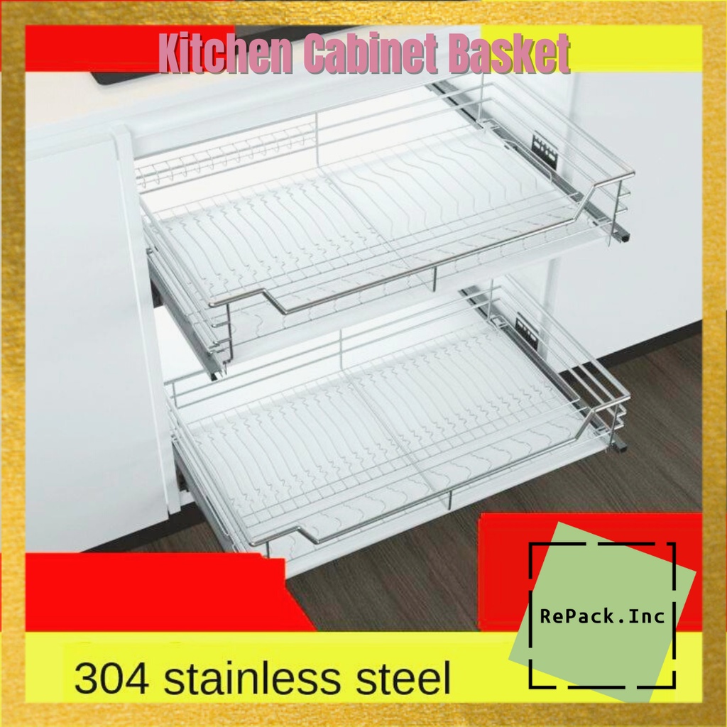 Single Basket Build In Kitchen Cabinet Pull Out Basket Multi-Sizes Pull ...
