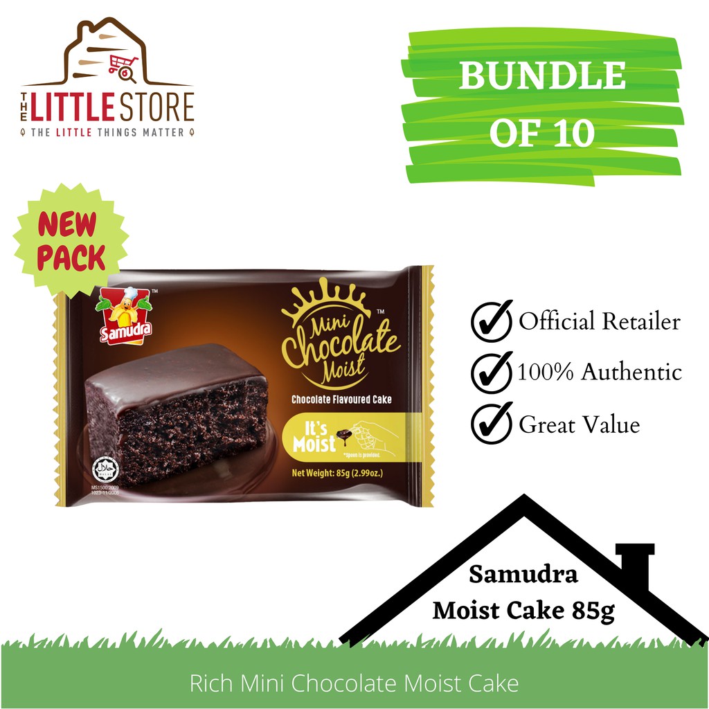 [*New Pack* Moist Cake Bundle of 6] Samudra Chocolate Cake (Moist) 85g ...
