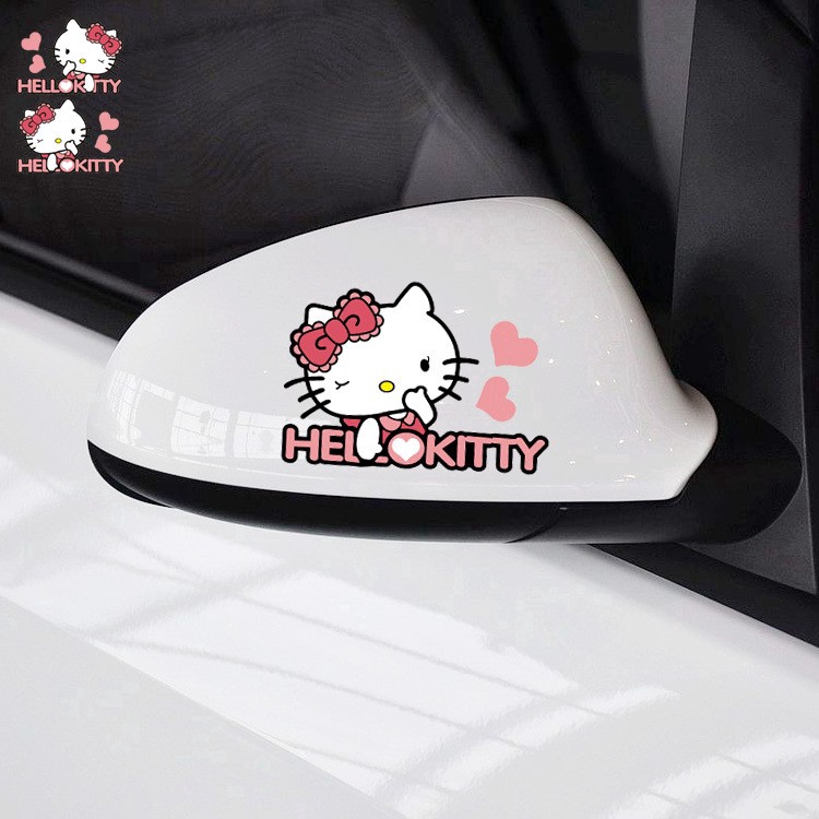 Hello Kitty Car Sticker Decals Car Styling Door Handle Rearview Sticker ...
