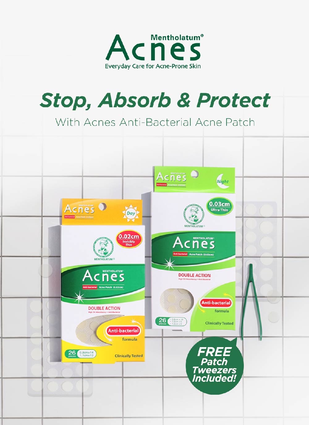 ACNES Anti-Bacterial Acne Patch for Night 0.03cm 26s | Shopee Singapore