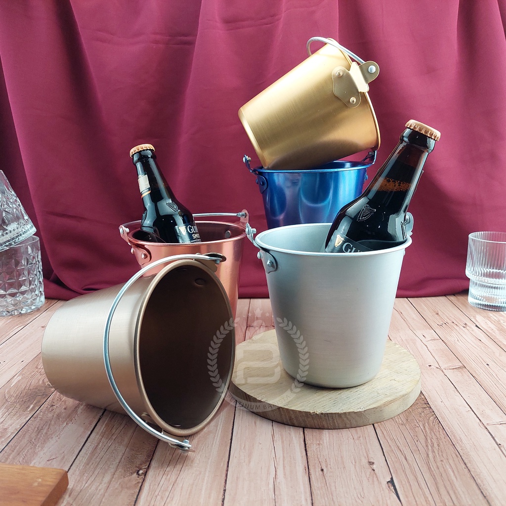 1l Aluminum Ice Bucket Ice Cube Container for Champagne Wine Beer Wine ...