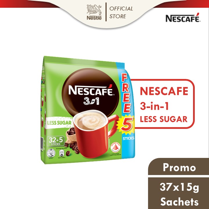 NESCAFE 3in1 Less Sugar + 5s Promo Pack (37x15g) | Shopee Singapore