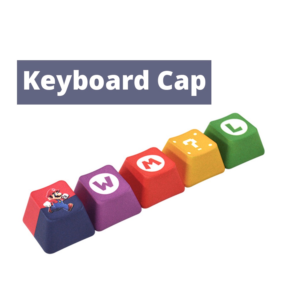 【SG】5PCS PBT Keyboard Caps Cute Mario Mechanical Keyboard Keycaps OEM ...
