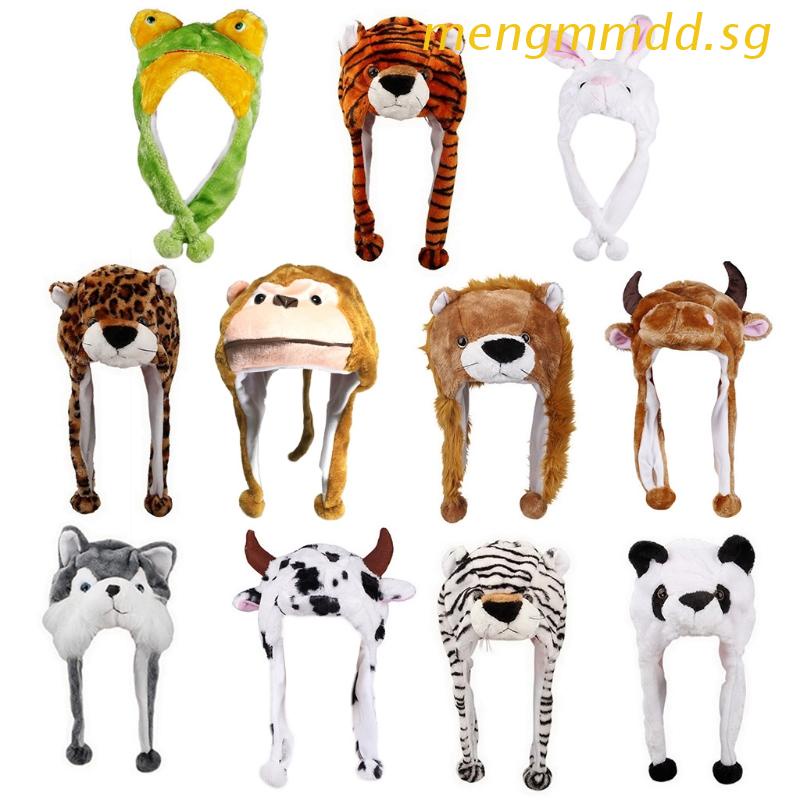 Men Plush Hat Super Warm With Ear Flaps Funny Party Stuffed Animal Toy