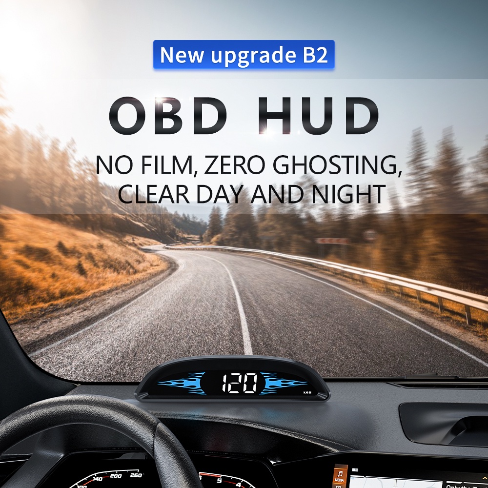 B2 Head Up Display OBD Car Electronics HUD Display Speedometers ...