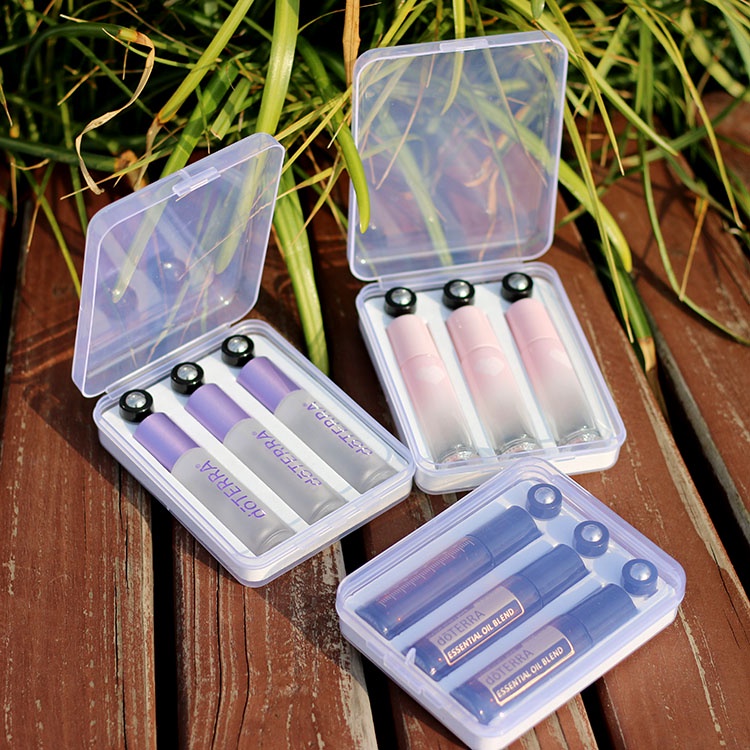 3 Pcs Set Box Doterra Morandi Color Roll-On Bottle Essential Oil Glass ...