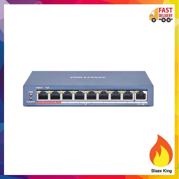 Hikvision 8 Port 100 Mbps Unmanaged PoE Switch | Shopee Singapore