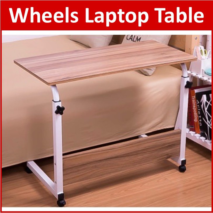 【SG Local Stock】Laptop Table with Wheels Study Portable Desk PC Desk ...