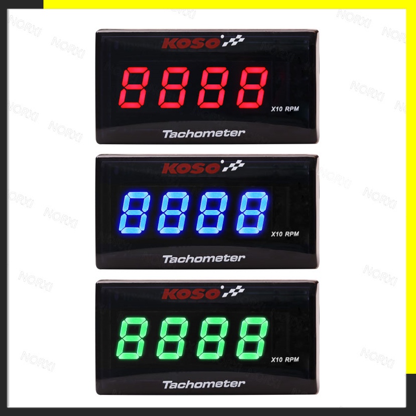 Motorcycle Koso Tachometer RPM Meter Mini LED Digital Speed Meter Gauge ...