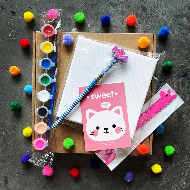 Mini Canvas Painting Kit (FOC Surgical face mask & gift box packaging ...