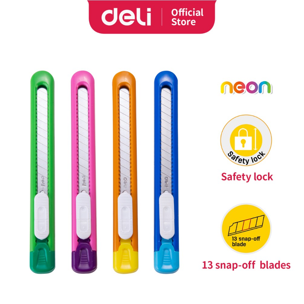 Deli School Cutter Fancy Colour Cutter Penknife E2054 | Shopee Singapore