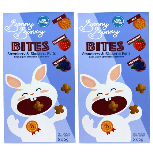 [Bundle of 2] Benny Bunny Strawberry & Blueberry Puff - High Calcium 8m ...