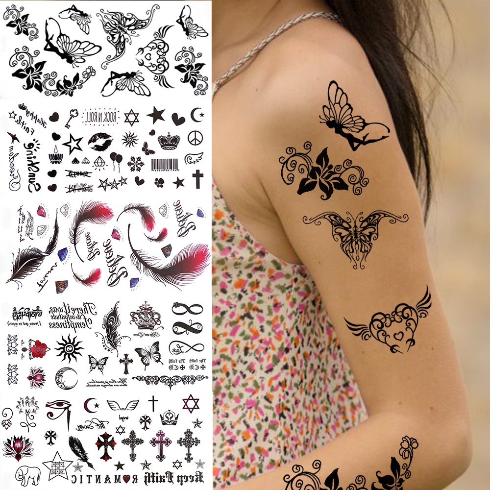 Small Elf Fairy Butterfly Temporary Tattoos For Kids Children Women Men ...