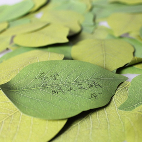 50 Sheets Cute Small Fresh Simulated Tree Leaf Sticky Notes Portable ...