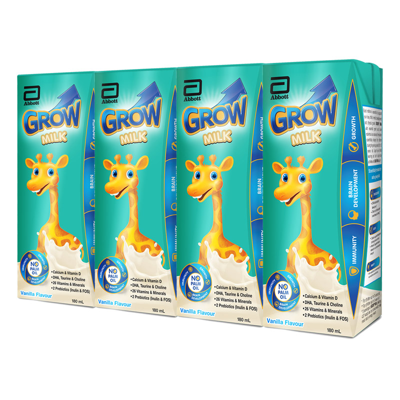 Grow Growing Up Milk for Kids Ready-To-Drink Vanilla (4x180ml) | Shopee ...