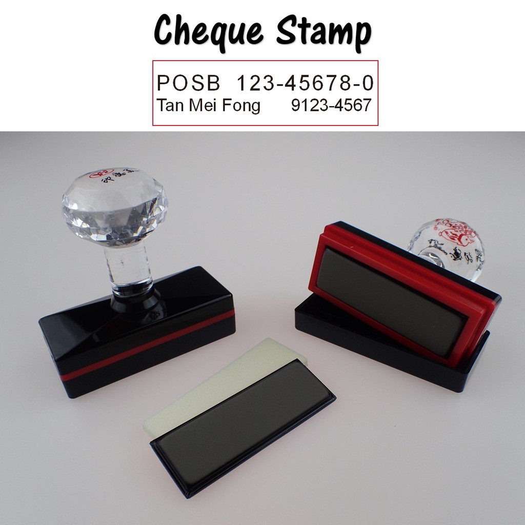 EN-005 57x13mm Customize Cheque Stamp contact us via Shopee Chat with ...