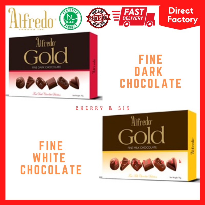 Alfredo Gold Fine Chocolate Series 75g 黑巧克力/白巧克力 | Shopee Singapore