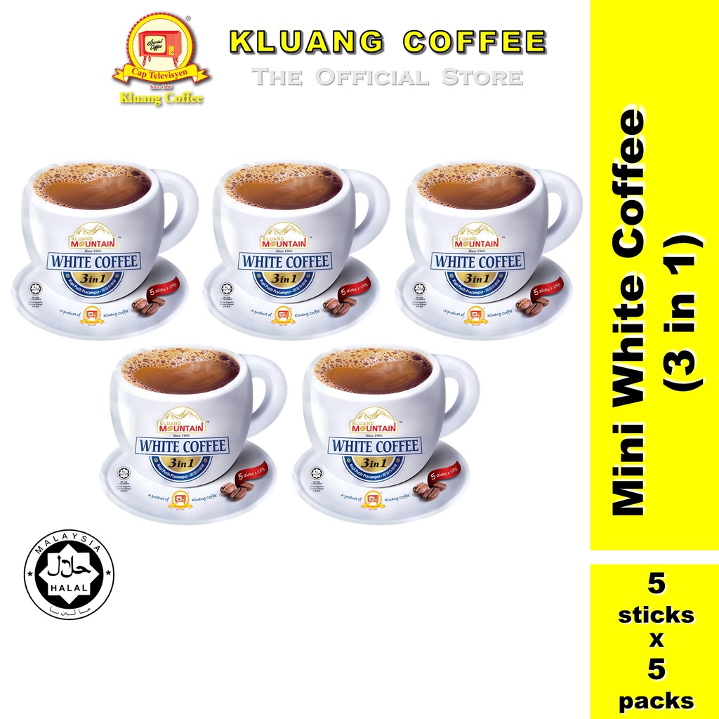 Kluang Mountain Cap Televisyen Mini White Coffee 3 in 1 (5 sticks x 5 ...