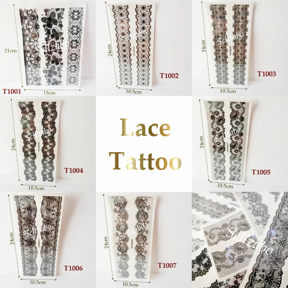 T1001-#T1007 Removable Body Lace Tatoo Tatto Tattoo Stickers Design ...