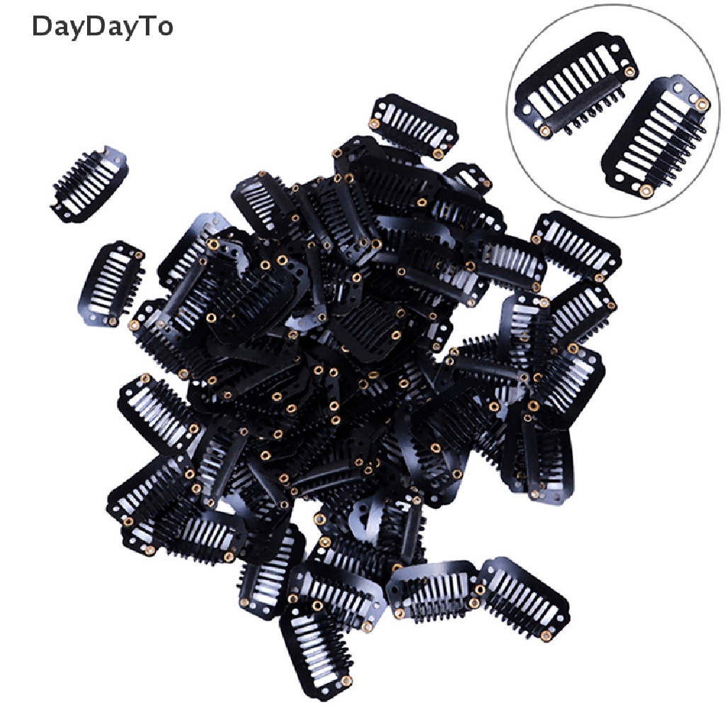 DayDayTo 10/100 Toupee wig clips snap clips w/ rubber back hair ...