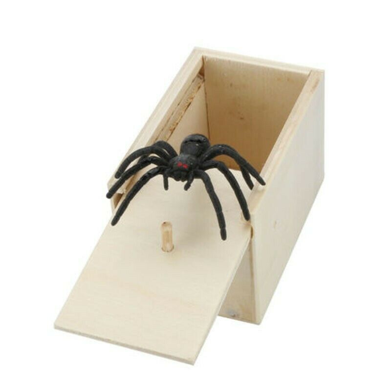 1Pcs Wooden Prank Spider In The Case Scare Box Joke Toy Funny Wedding ...