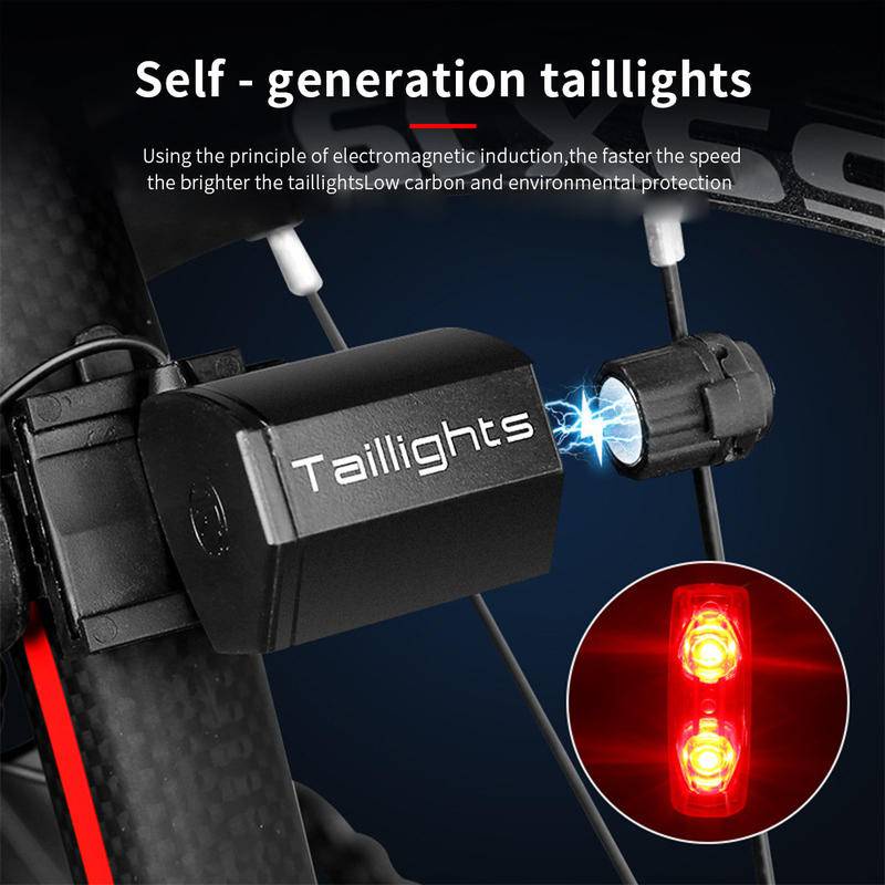 Bicycle Magnetic Induction Self-generating Riding Tail Light Mountain ...