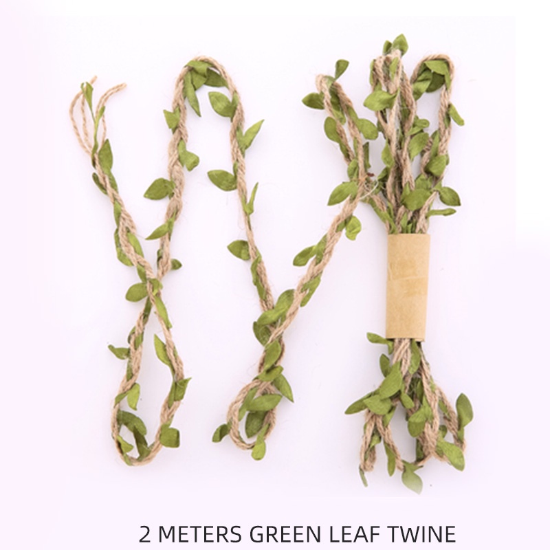 10M Simulation Green Leaves Hemp Rope Celebration Party Deco DIY Rattan ...