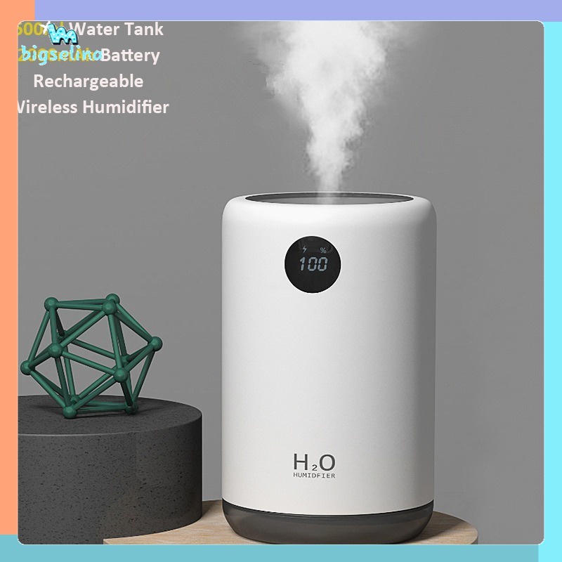 Wireless Ultrasonic Air Humidifier 500ML 2000mAh Portable Aroma Water ...