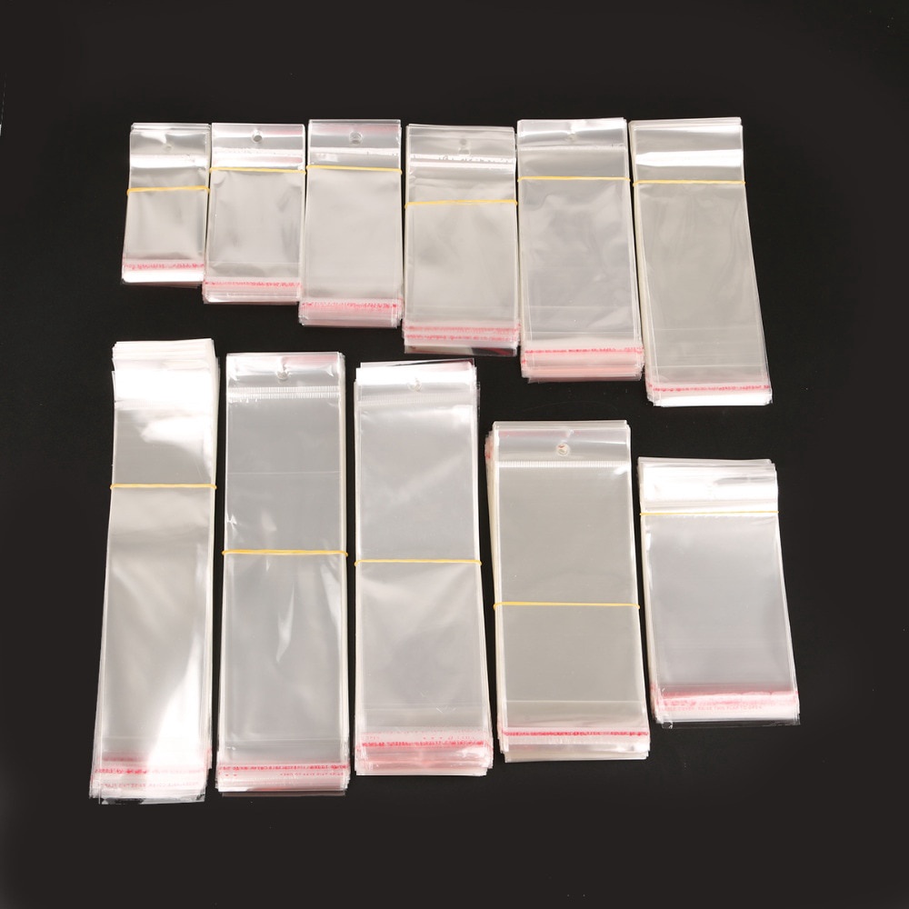 100 Pieces Transparent Self-Adhesive Sealed Plastic Storage Bag OPP ...