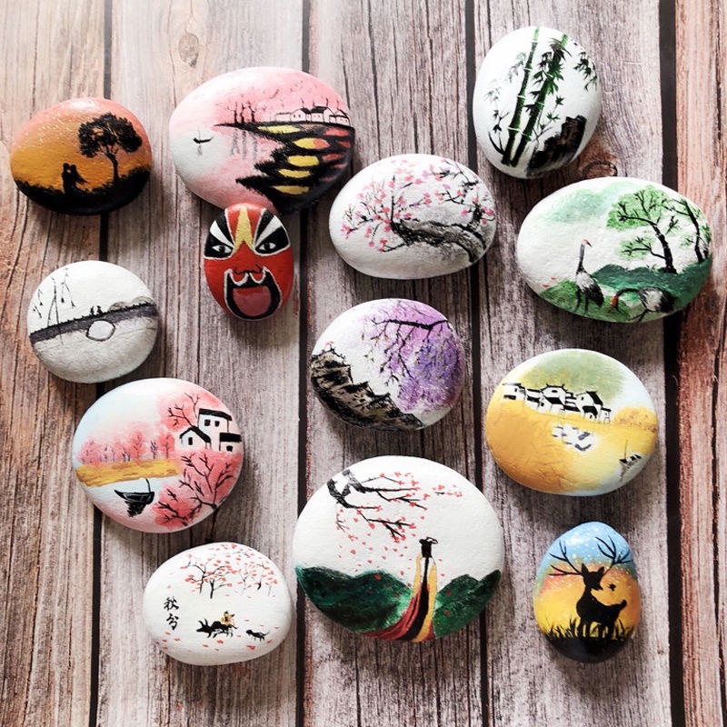 Stone Painted Cobblestone Creative Painting Stone Adult and Children ...