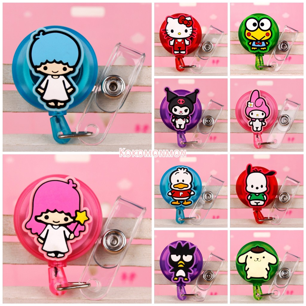 Sanrio Character Retractable Lanyard Badge ID Card Holder - Hello Kitty ...