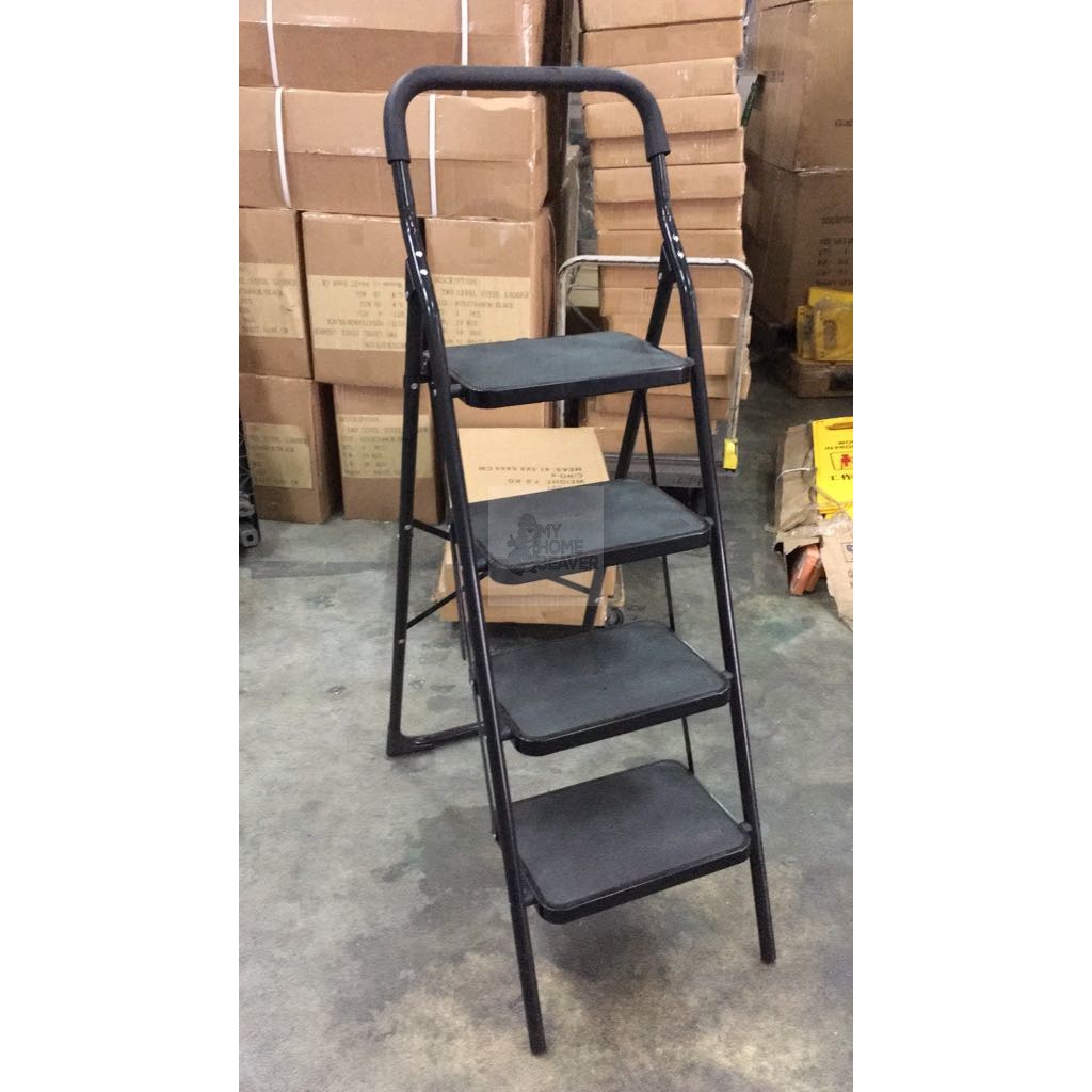 Foldable Steel Steps Large Board Ladder [Black Color Only] | Shopee ...
