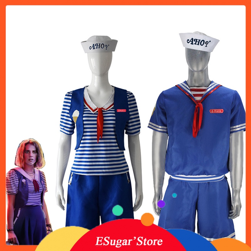 Stranger Things Season4 Robin Steve Cosplay Costume Harrington Scoops ...